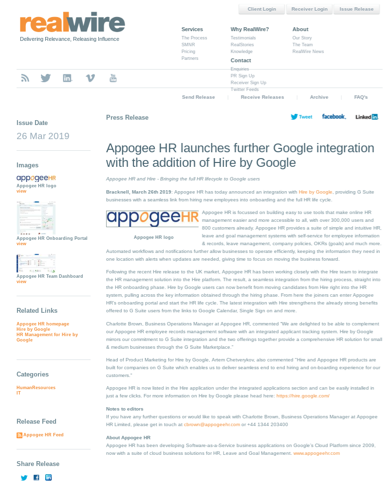 Real Wire: Appogee HR launches further Google integration with the ...